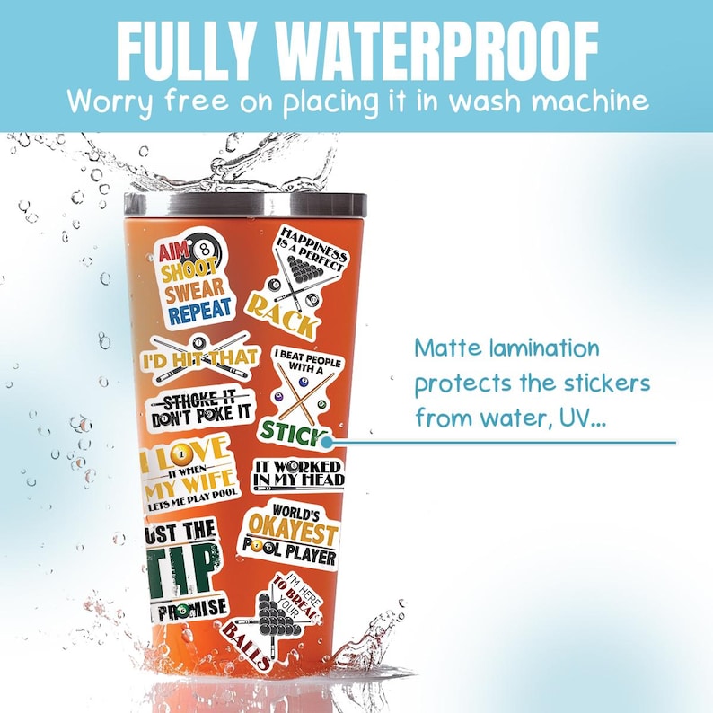 10pcs Billiards Stickers Pack, Pool Table Stickers, Pool Ball, Cue ...