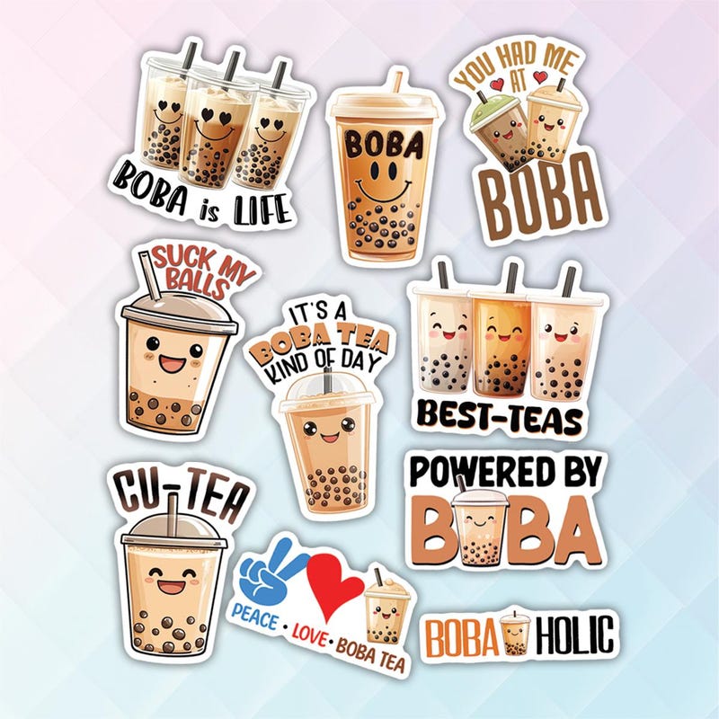 Boba Tea Sticker - Etsy