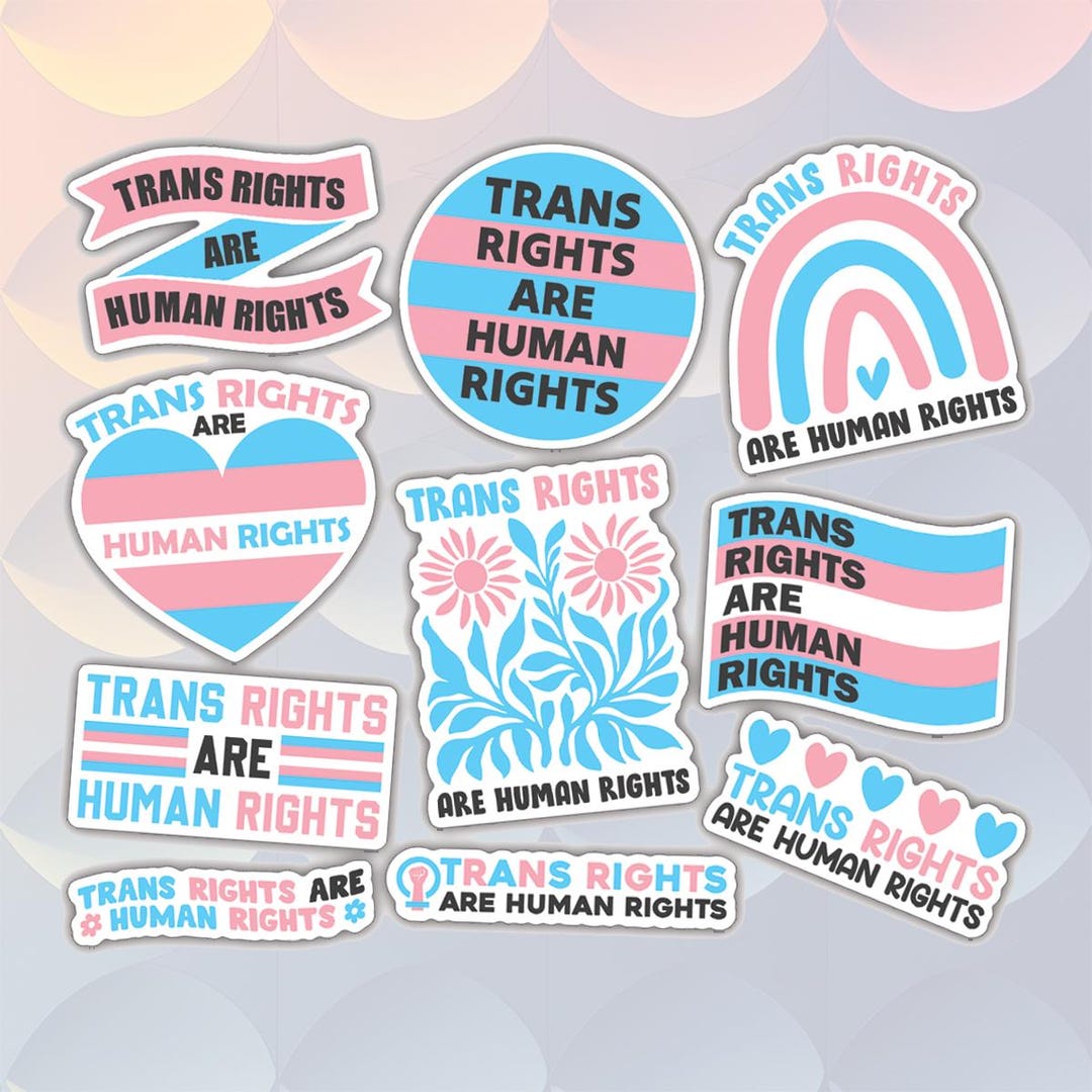 10pcs Trans Rights Are Human Rights Sticker Pack – LGBTQ+ Pride, Trans ...