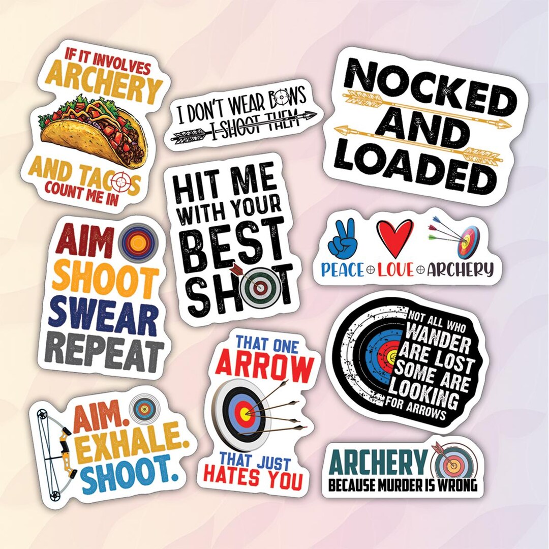 10pcs Archery Stickers Pack, Hunting Archery, Target Bow Stickers ...