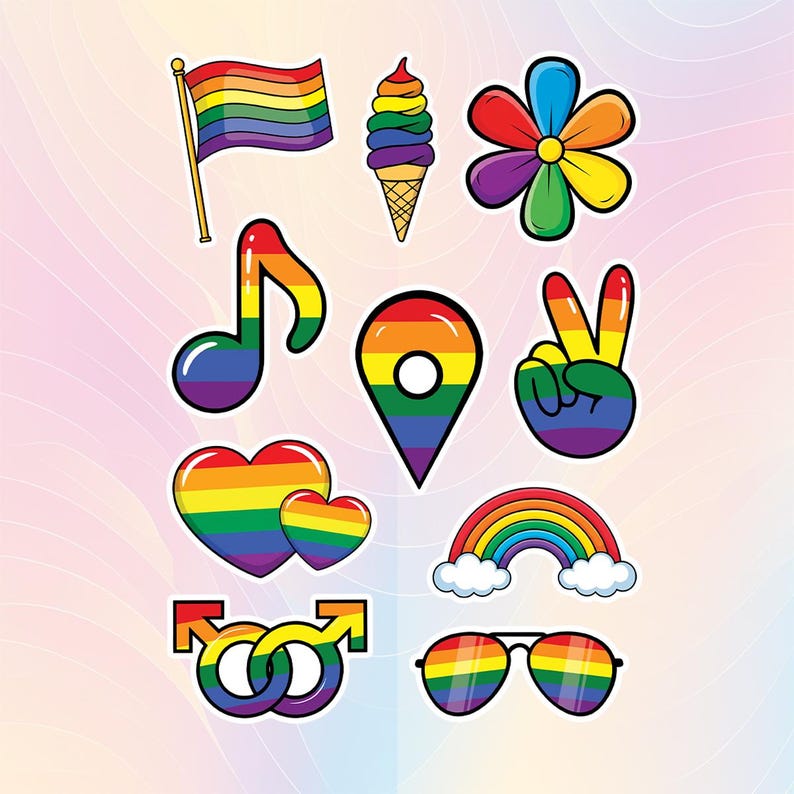 10pcs LGBTQ+ Pride Stickers Pack, Rainbow Pride Stickers, Love is Love ...