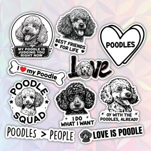 10pcs Funny Poodle Stickers Pack, Cute Poodle Stickers Pack, Gifts for ...