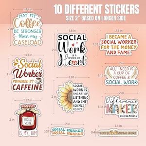 10pcs Social Worker Sticker, Social Worker Gift, Motivational ...
