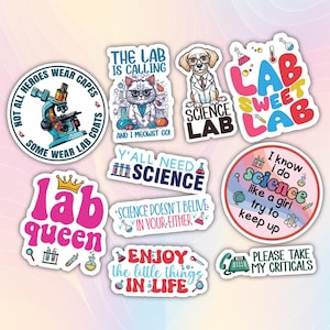 10pcs Science Laboratory Stickers Pack, Funny Laboratory Stickers ...