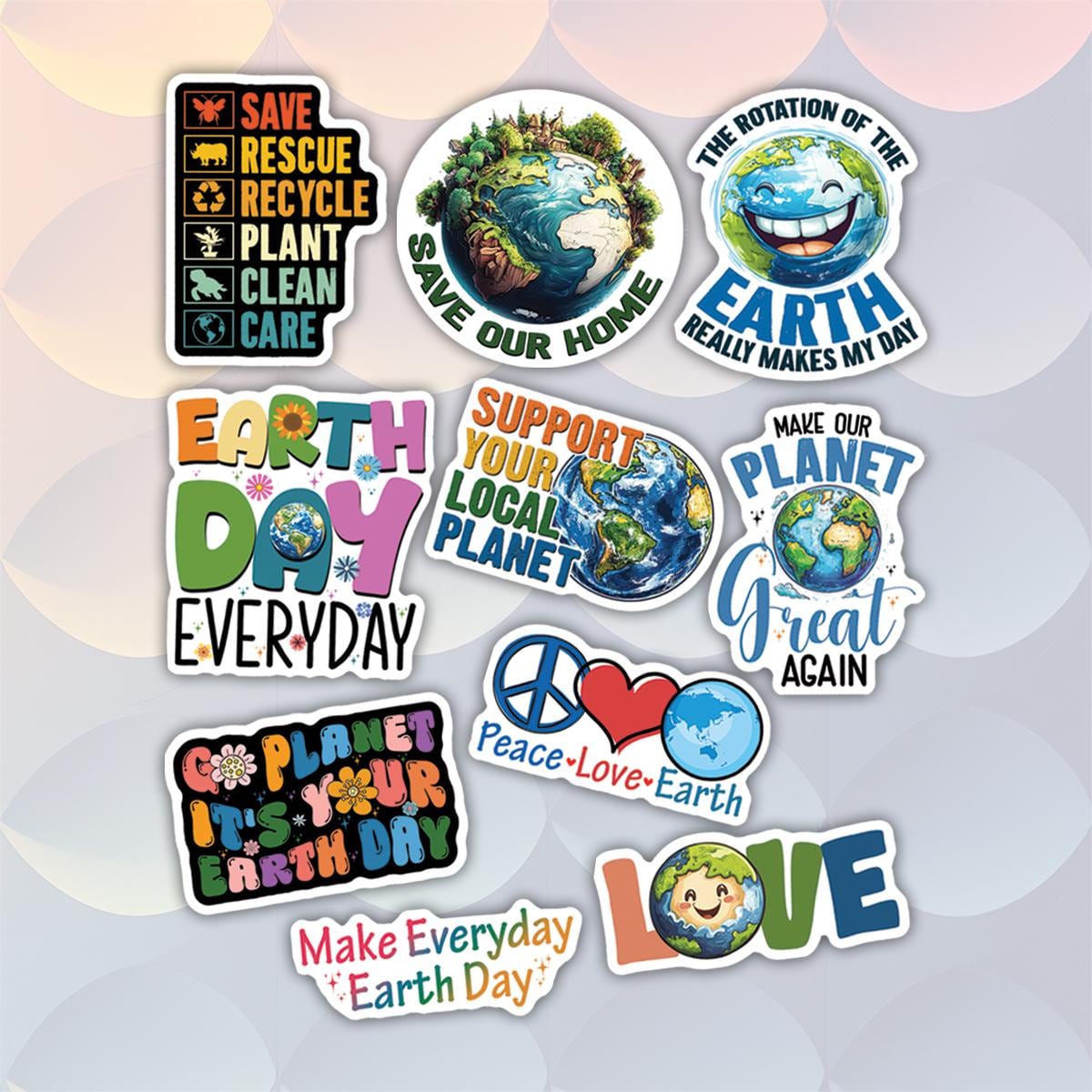 10pcs Earth Day Sticker Pack – Save Our Home, Love Planet, Save the ...