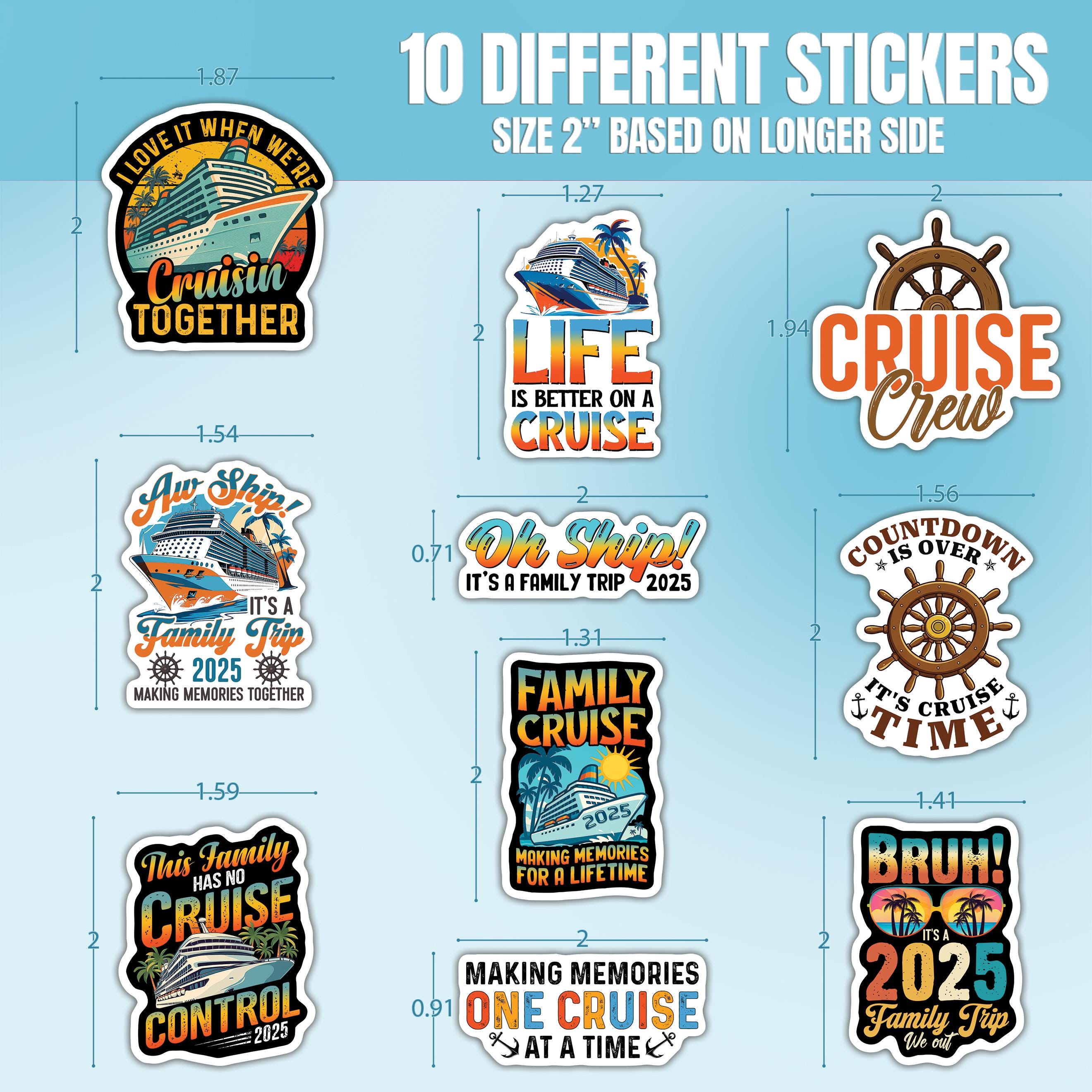 10pcs Family Cruise 2026 Sticker, Cruise Crew, All Aboard, Cruisin ...