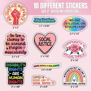 10pcs Social Justice Stickers Pack, Equality Stickers, Human Rights ...
