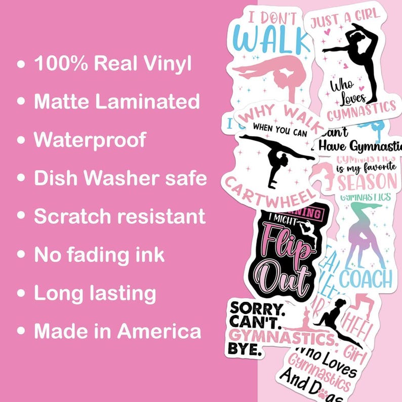 10pcs Cartwheel Gymnastics Sticker Pack – Cartwheel Pose, Handstand ...