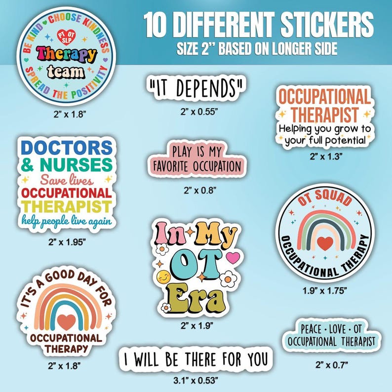 10pcs Occupational Therapist Stickers – Occupational Therapy Hero, Gift ...