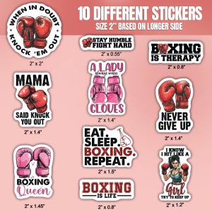 10pcs Boxing Stickers Pack, Western Boxing Sticker, Pugilism, Martial ...