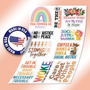 10pcs Social Justice Stickers Pack, Equality Stickers, Human Rights ...