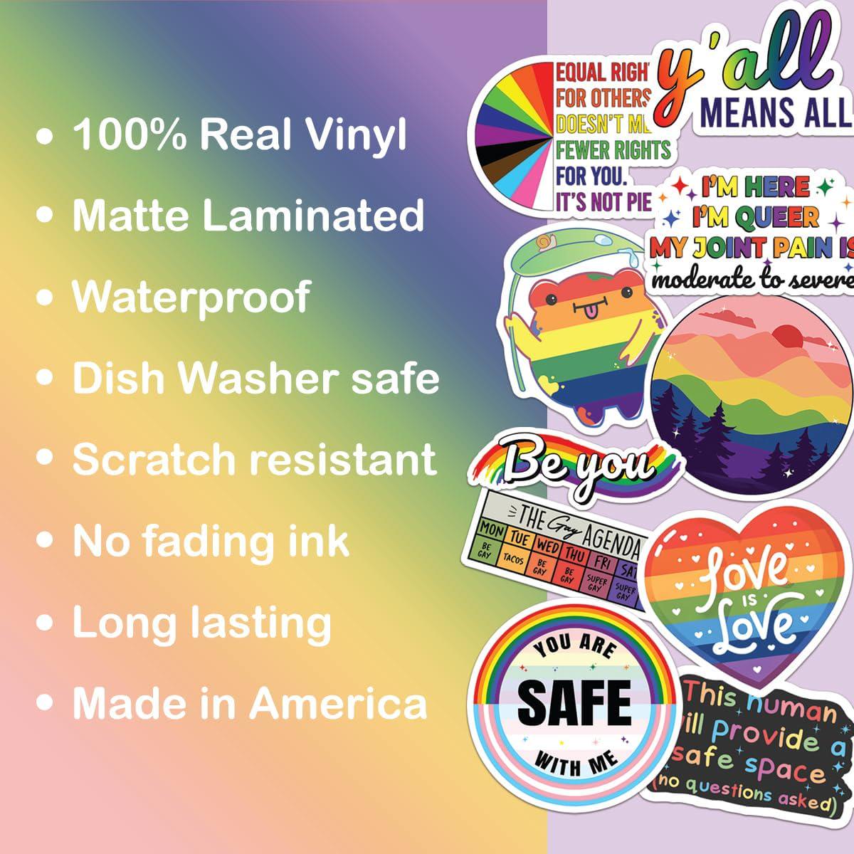 10pcs LGBTQ+ Pride Stickers Pack, Rainbow Pride Stickers, Love is Love ...