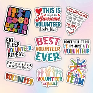 10pcs Volunteer Sticker Pack, Volunteer Spirit, Spread Kindness ...