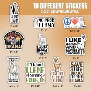 10pcs Llama Stickers Pack, Cute Llama, Cute Llama Lover Stickers, Llama ...