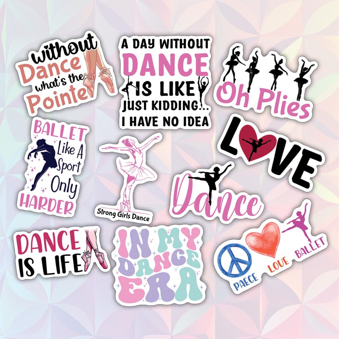 10pcs Ballet Dance Stickers Pack, Ballerina Dance Stickers, Ballet Girl ...