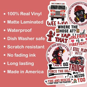 10pcs Firefighter Stickers Pack, Firefighter Helmet Sticker, Fire Truck ...