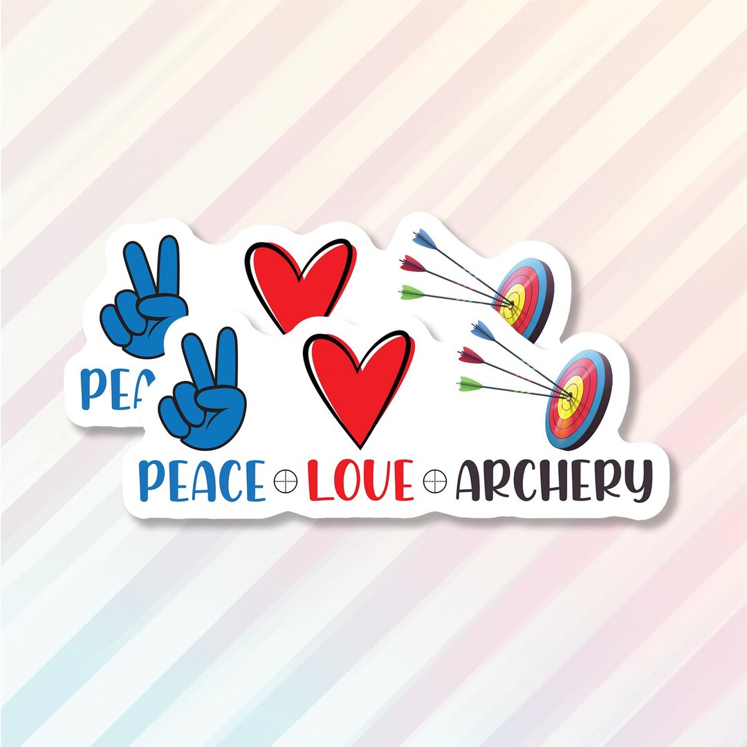 2pcs Archery Sticker, Peace Love Archery, Hunting Archery, Target Bow ...