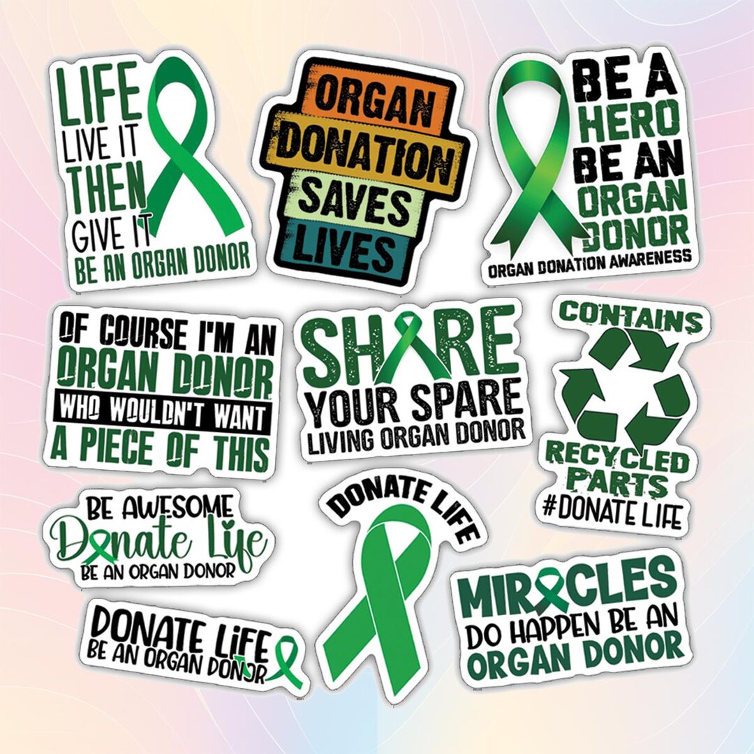 10pcs Organ Donor Stickers Pack – Organ Donation Saves Lives, Awareness ...