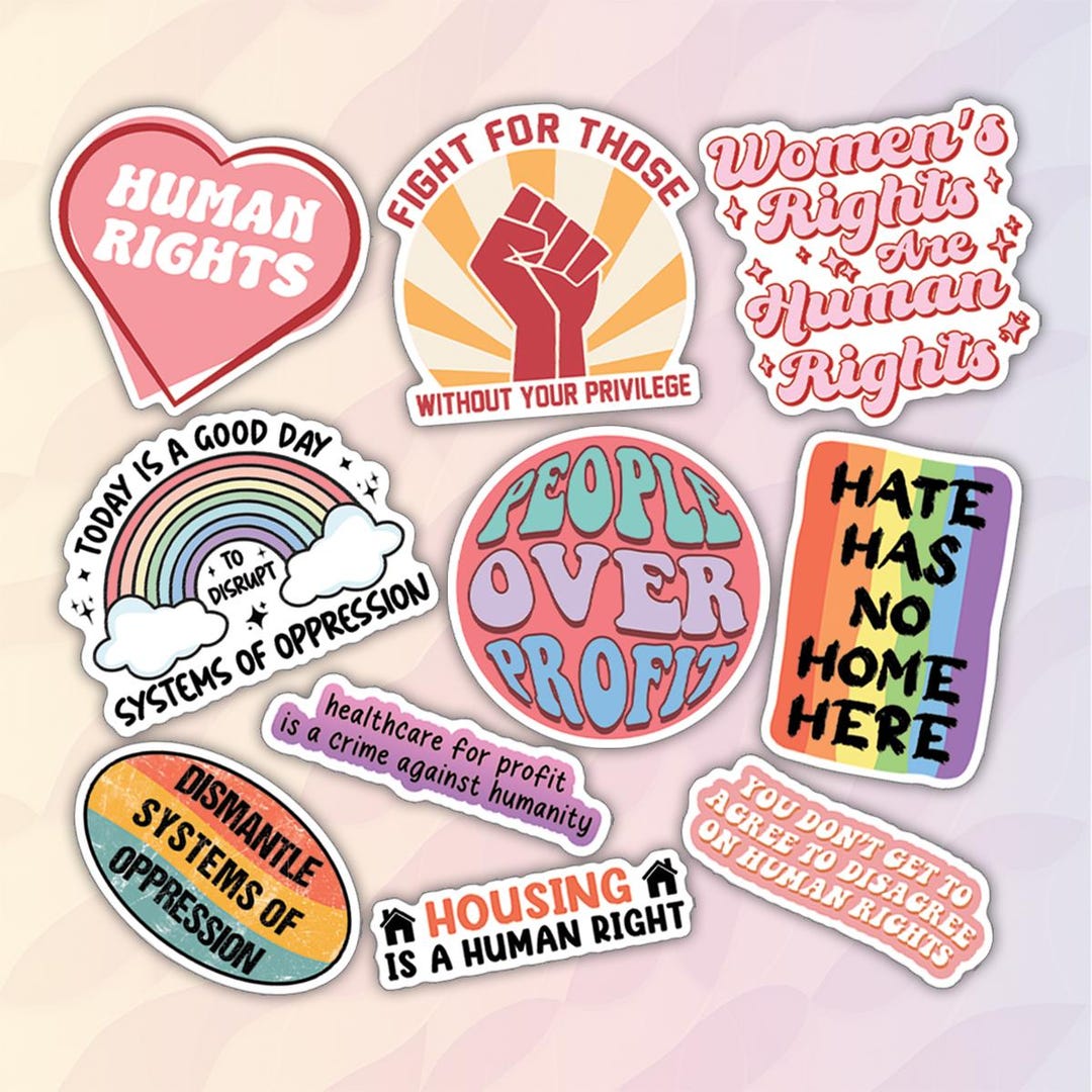 10pcs Human Rights Stickers Pack, Equality Decals, Social Justice ...