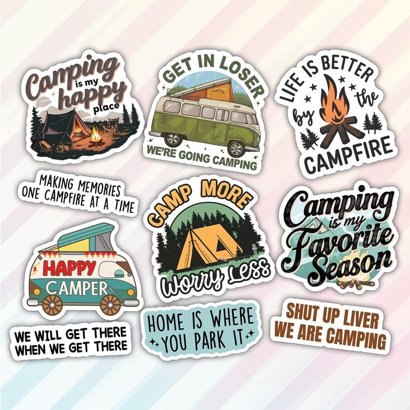 Camping Stickers - Etsy