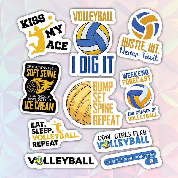 Volleyball Stickers - Etsy