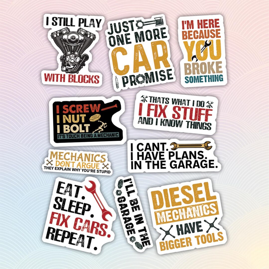 10pcs Mechanic Stickers Pack, Mechanic Life Stickers, Mechanic Pride ...