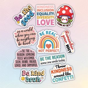 10pcs Kindness Stickers Pack, Kindness Motivational, Inspirational ...