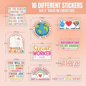 10pcs Social Worker Sticker, Social Worker Gift, Motivational ...