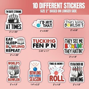 10pcs Bowling Stickers Pack, Bowling Ball Sticker, Bowling Ball Strike ...