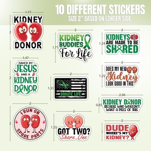 10pcs Kidney Donor Sticker Pack – Kidney Disease Awareness, Kidney ...