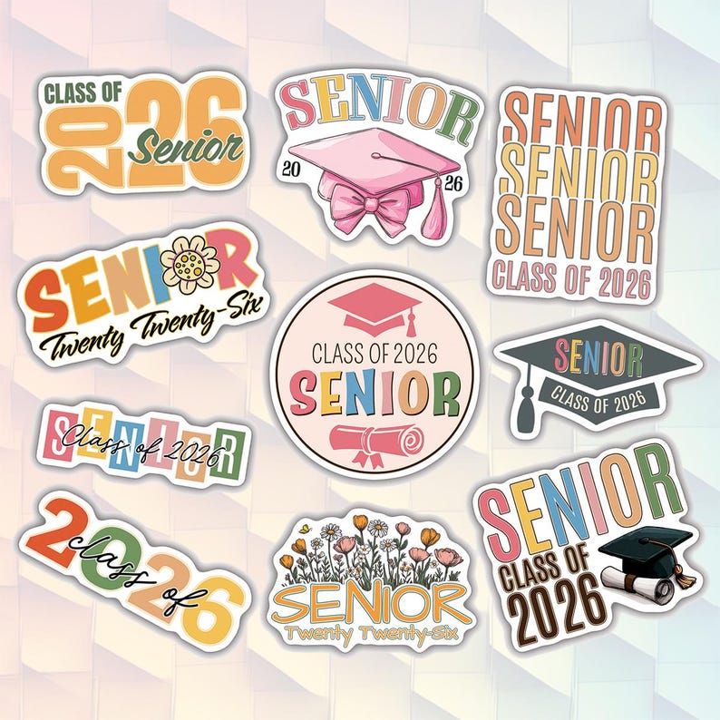 10pcs Senior 2026 Sticker Sheet – Class of 2026, High School Graduation ...