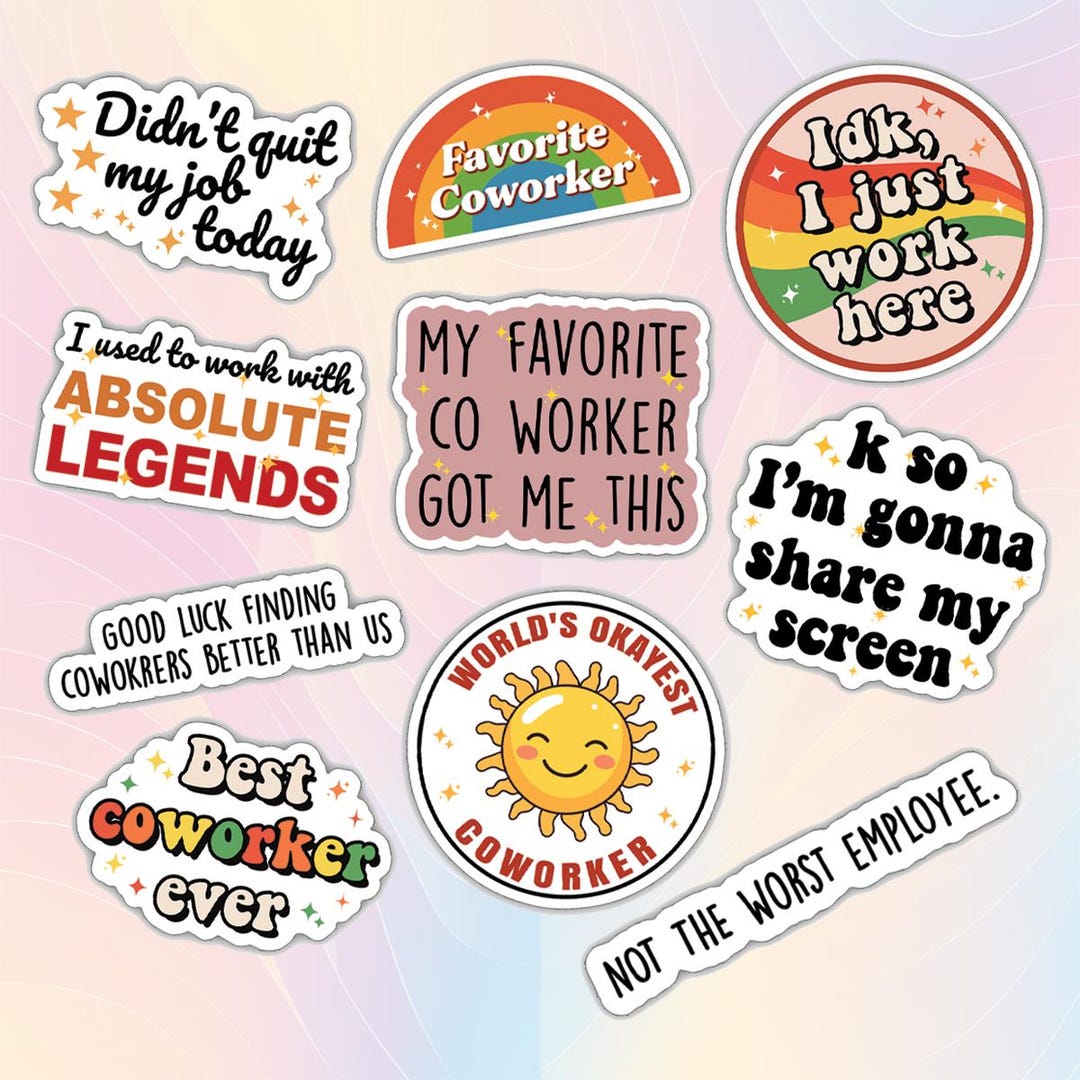 10pcs Coworking Stickers Pack, Coworker Encouragement Stickers, Gift ...