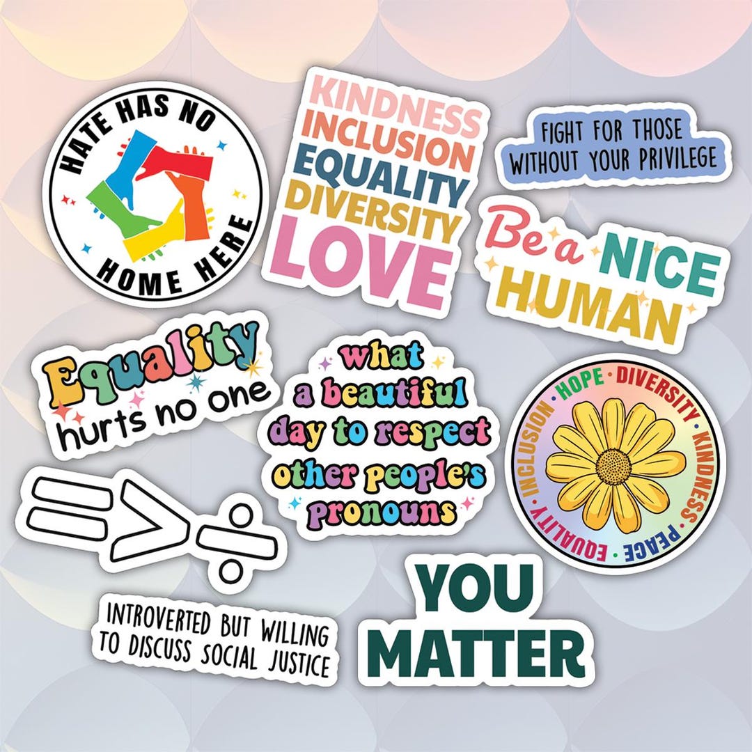 10pcs Equality Stickers Pack, Equal Rights Sticker, Human Rights ...