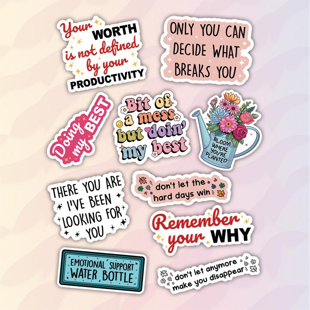 10pcs Motivational Stickers Pack, Inspirational Stickers, Positive ...