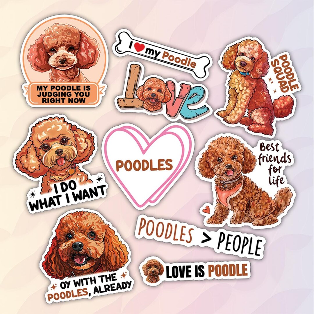 10pcs Funny Poodle Stickers Pack, Cute Poodle Stickers Pack, Gifts for ...