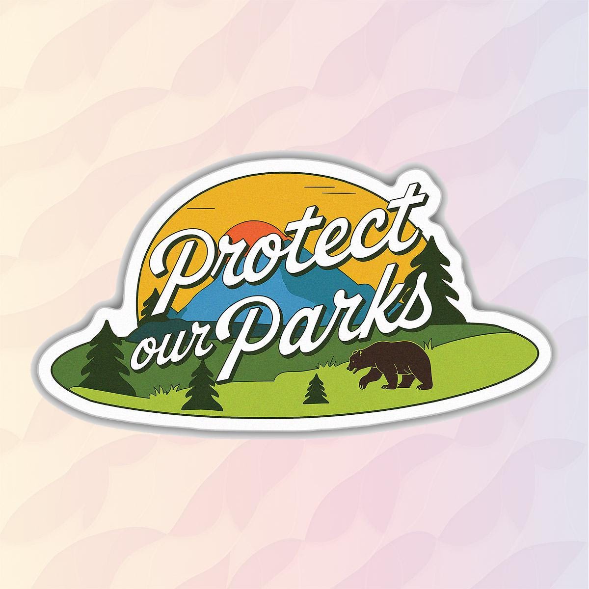 Protect Our National Parks Vintage Sticker, Park Over Profit, Public ...