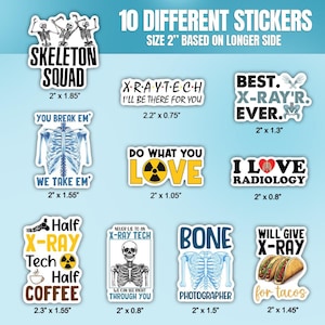 10pcs Radiology Stickers Pack, X-ray Tech Decals, Radiology Tech Decal ...