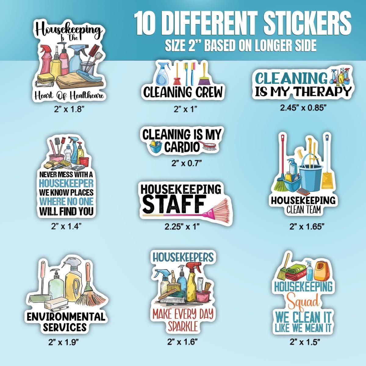 10pcs Housekeeping Sticker Pack, Proud Housekeeper Life, Cleaning Life ...