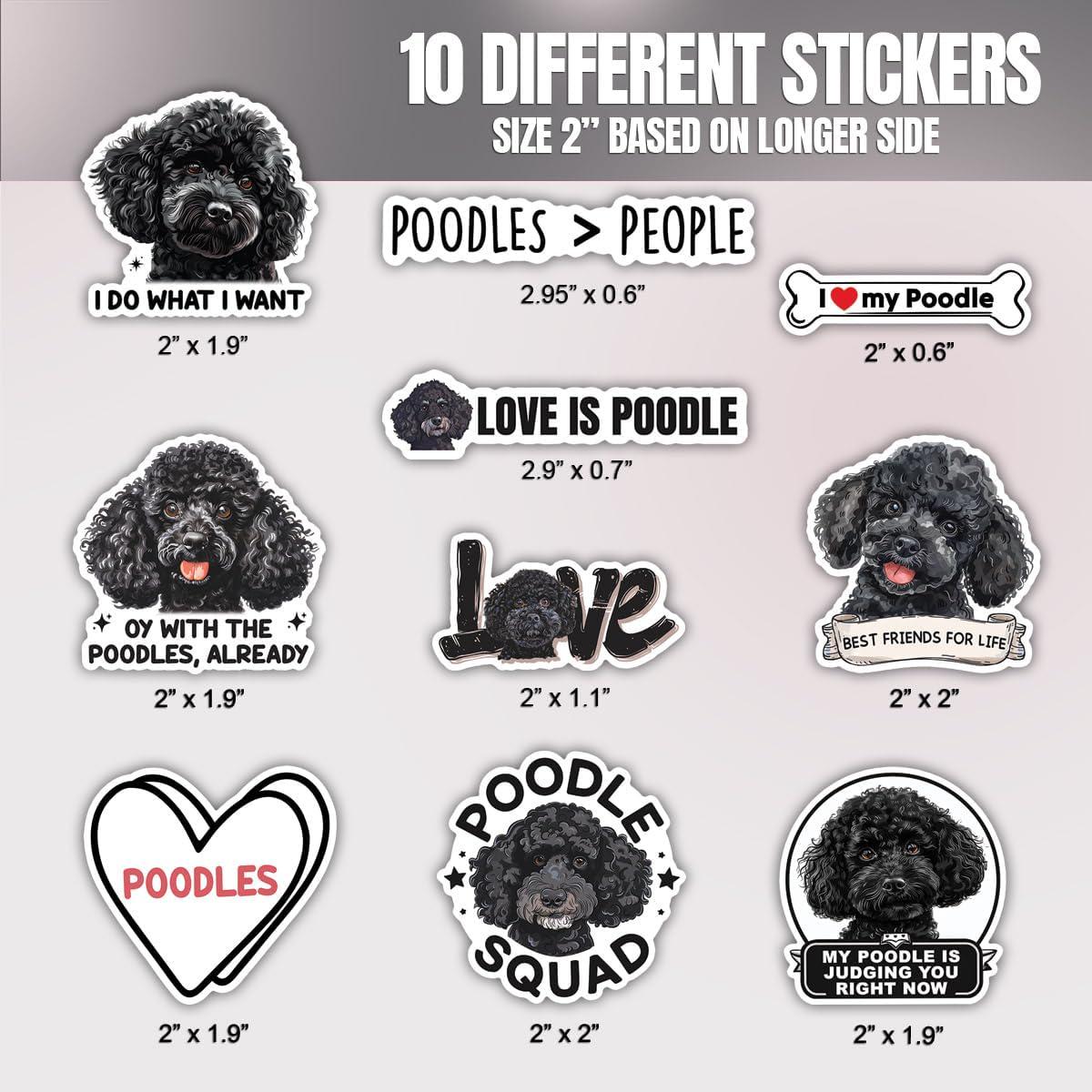 10pcs Funny Poodle Stickers Pack, Cute Poodle Stickers Pack, Gifts for ...