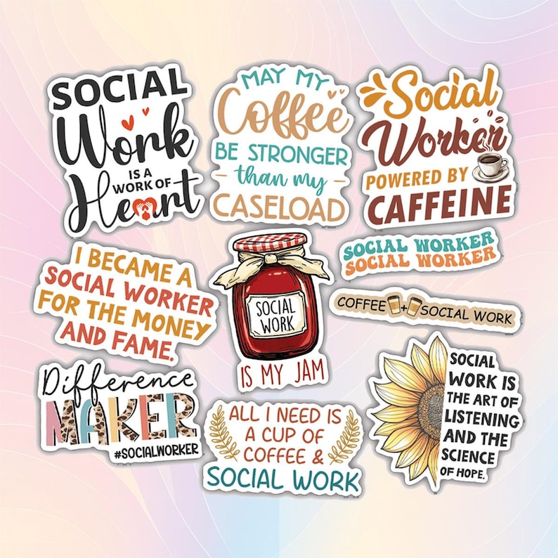 10pcs Social Worker Sticker, Social Worker Gift, Motivational ...