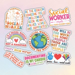 10pcs Social Worker Sticker, Social Worker Gift, Motivational ...
