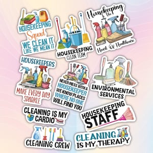 10pcs Housekeeping Sticker Pack, Proud Housekeeper Life, Cleaning Life ...