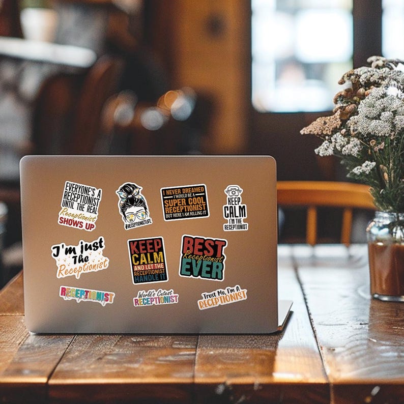 10pcs Receptionist Stickers, Office Receptionist Decals, Funny ...