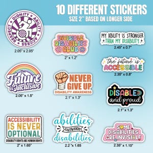 10pcs Disability Stickers Pack, Disability Awareness, Human Rights ...