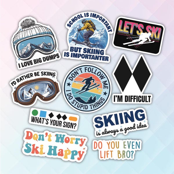 Ski Stickers - Etsy