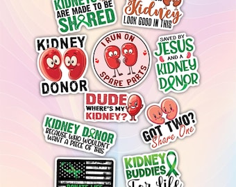 12 PCS Kidney Donor Sticker Pack – Kidney Disease Awareness, Kidney ...