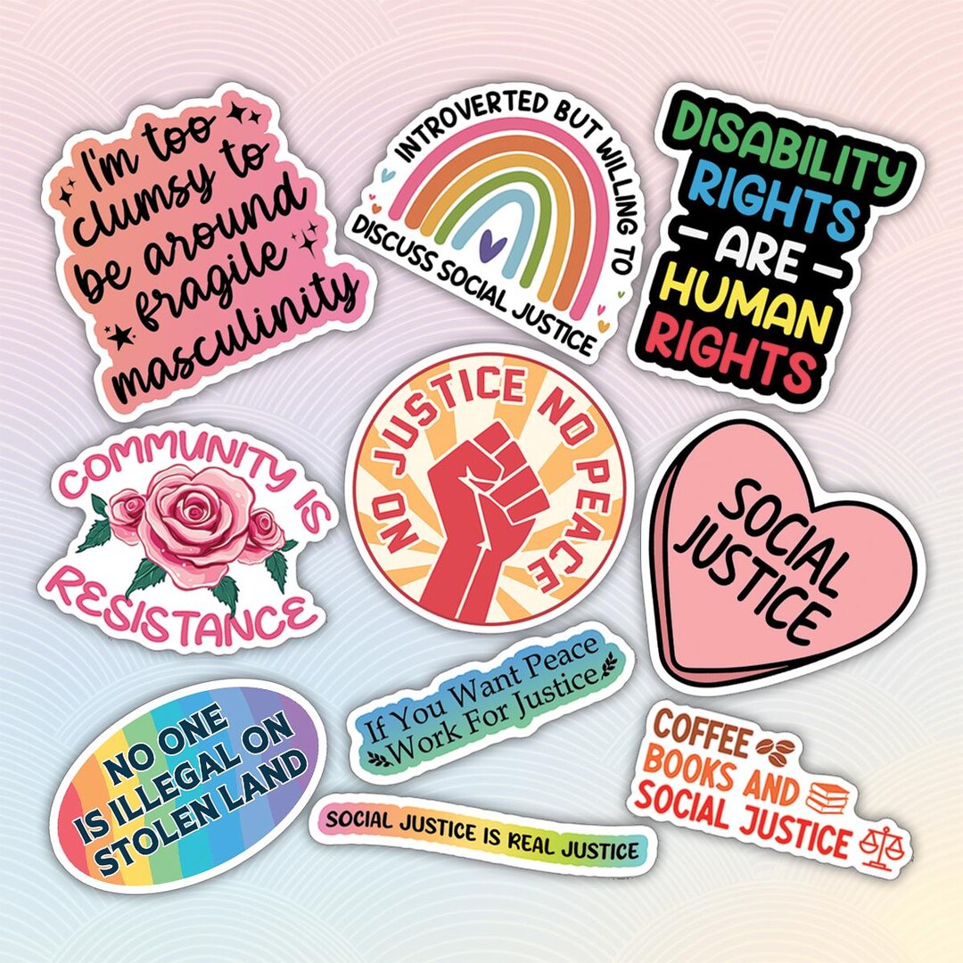10pcs Social Justice Stickers Pack, Equality Stickers, Human Rights ...