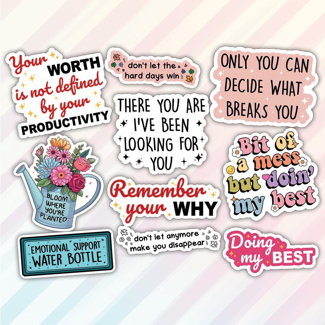 10pcs Motivational Stickers Pack, Inspirational Stickers, Positive ...