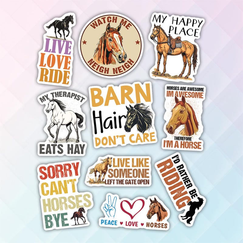 Stickers Pack Horses - Etsy