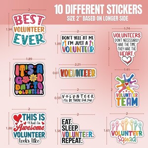 10pcs Volunteer Sticker Pack, Volunteer Spirit, Spread Kindness ...